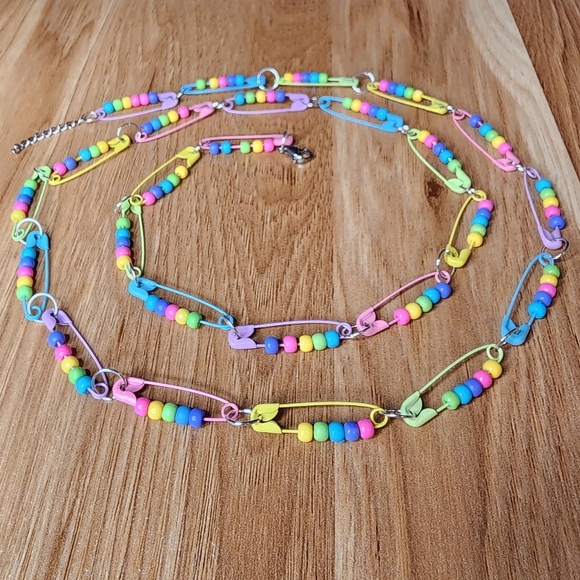 Hand Crafted | Jewelry | Handmade Kawaii Punk Rock Safety Pin Beaded ...